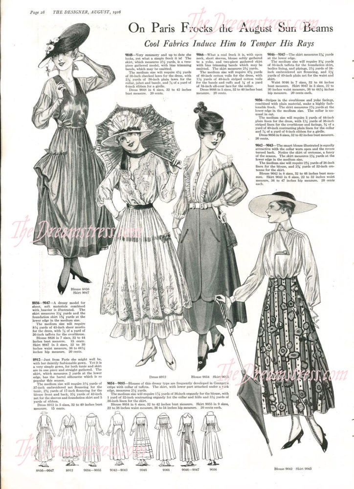 Summer fashions from August 1916 - The Dreamstress