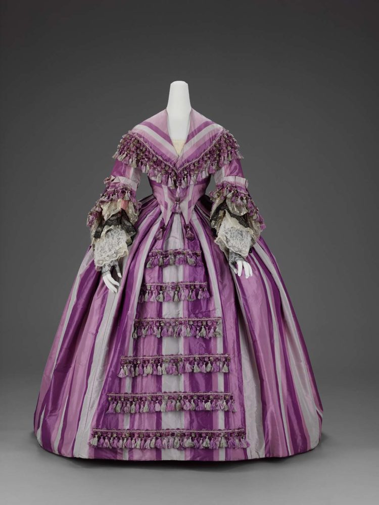 Rate the Dress: Crinoline Era Purple Stripes - The Dreamstress