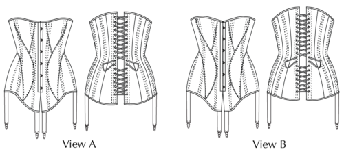 1907-11 Corset Line Drawings - The Dreamstress